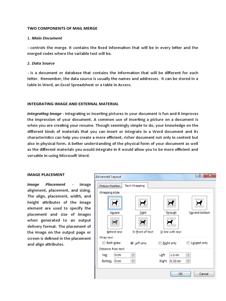 Two Components of Mail Merge | PDF | Databases | Spreadsheet