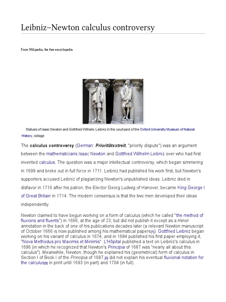 German Mathematicians Isaac Newton Gottfried Wilhelm Leibniz Calculus ...