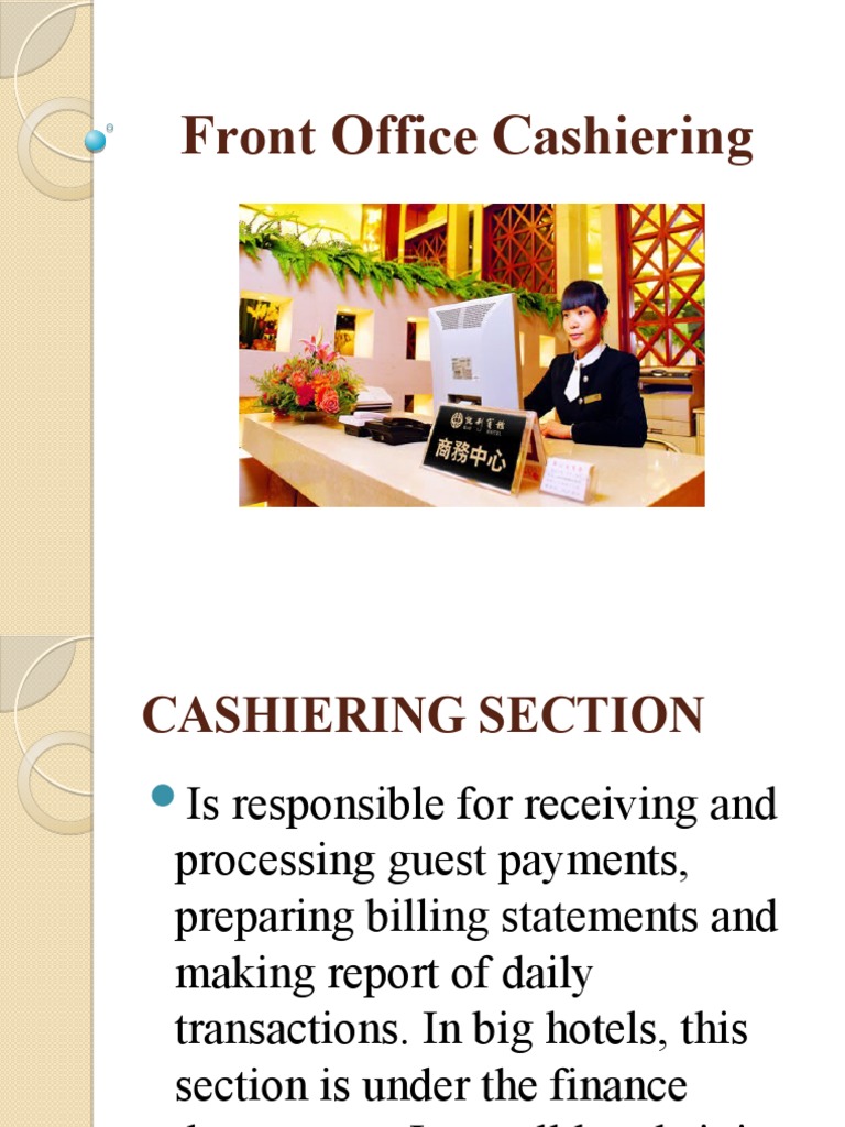 Front Office Cashiering | PDF | Credit Card | Cheque