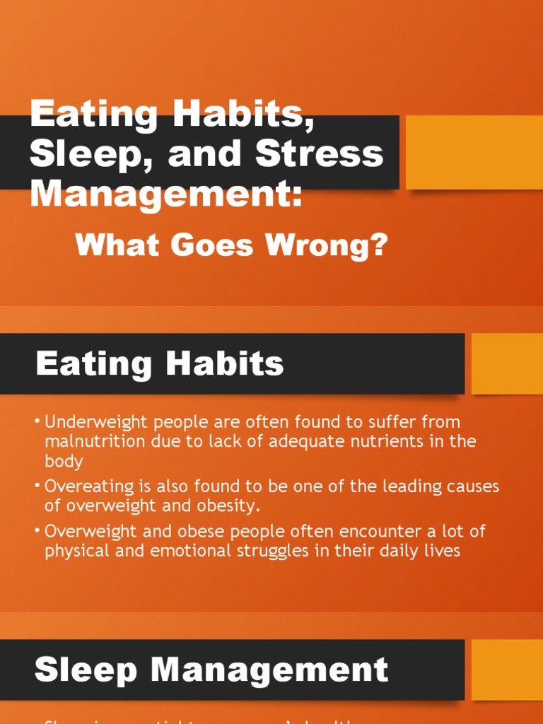 Eating Habits, Sleep, and Stress Management | PDF