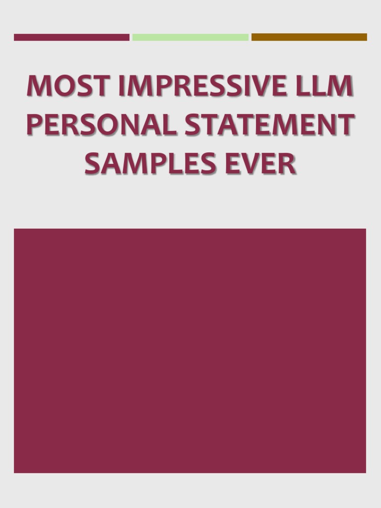 Most Impressive LLM Personal Statement Samples Ever | PDF