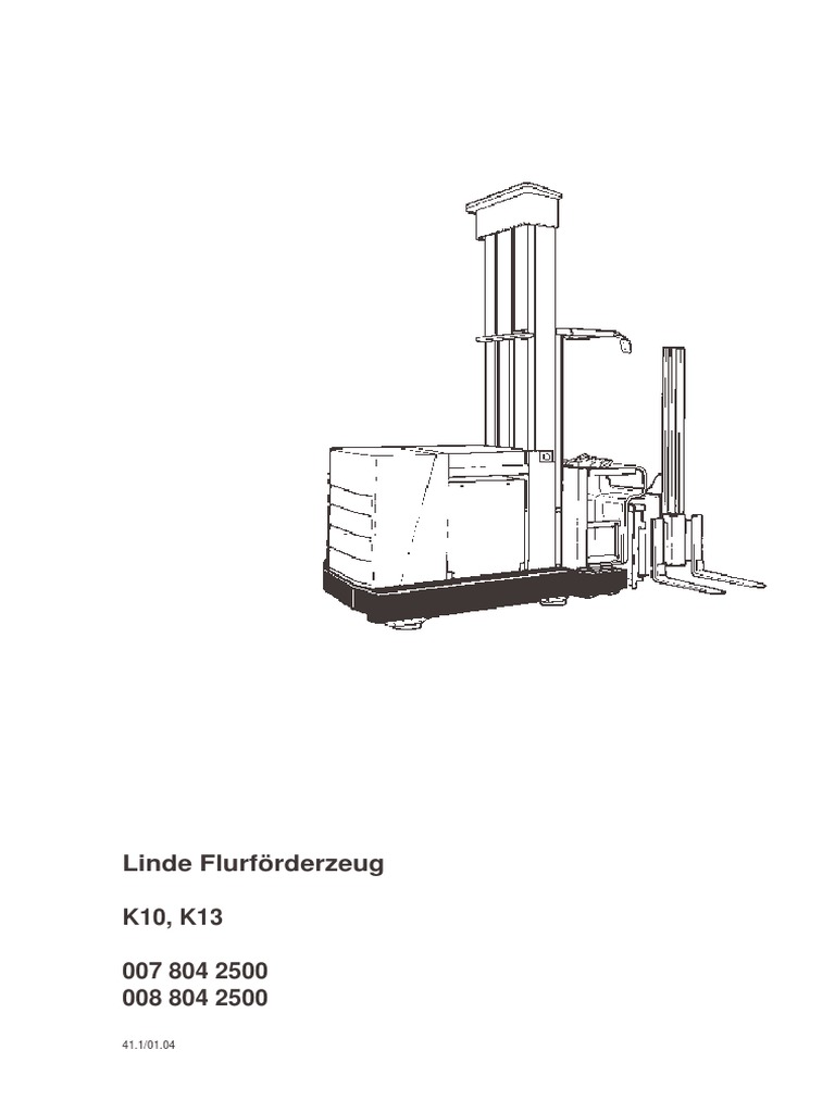 Linde K10 K13 Operator's Manual | PDF