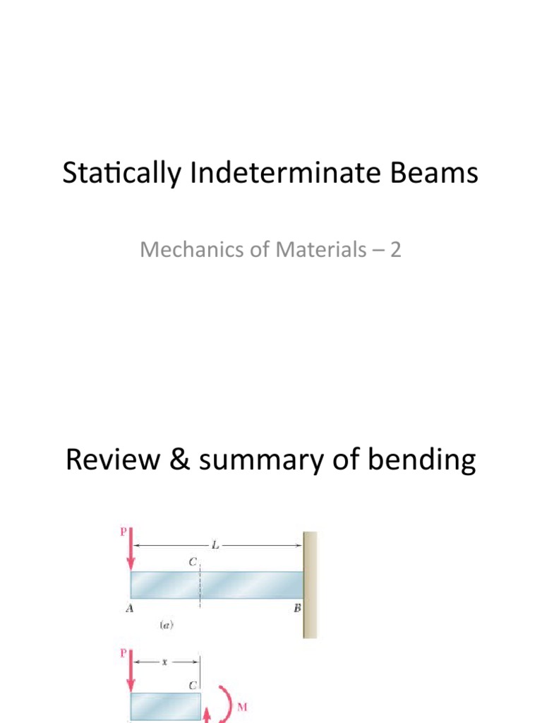 Statically Indeterminate Beams Guide | PDF | Bending | Beam (Structure)
