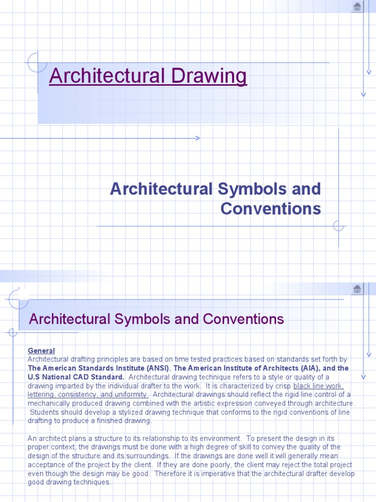 Architectural Symbols and Conventions | PDF | Length | Drawing