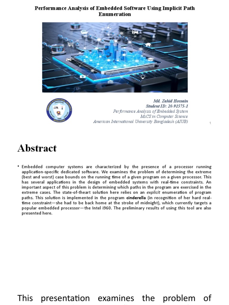 Performance Analysis of Embedded Software Using Implicit Path Enumeration | PDF | Embedded ...