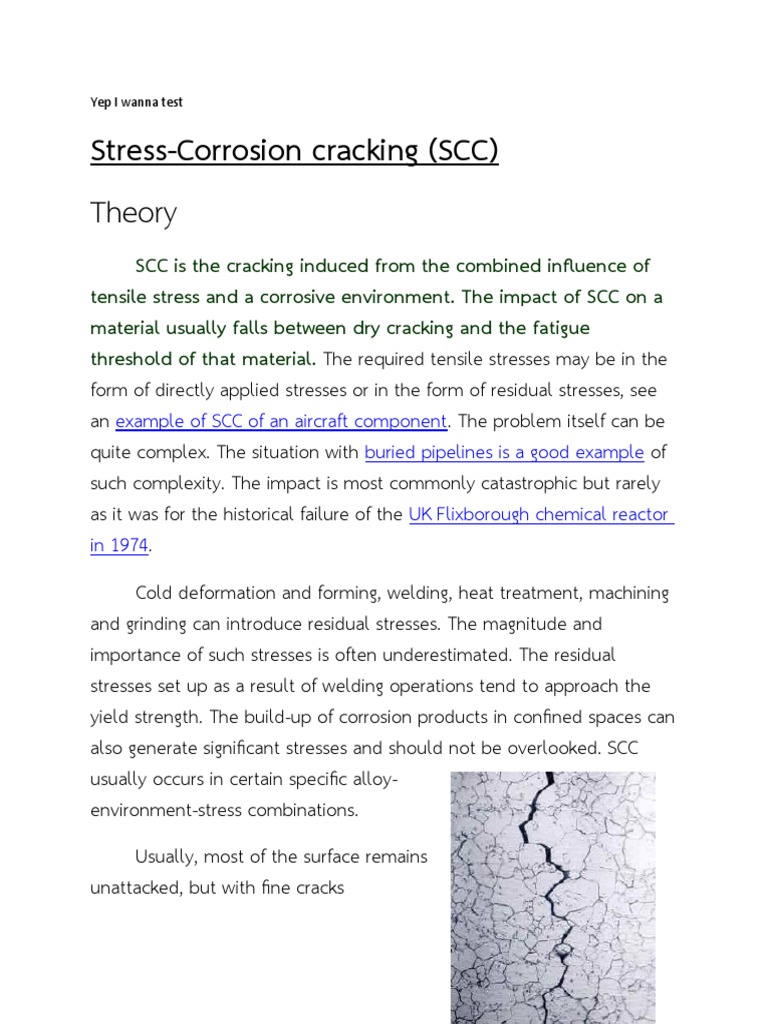 Stress-Corrosion Cracking (SCC) : Theory | PDF | Corrosion | Fracture