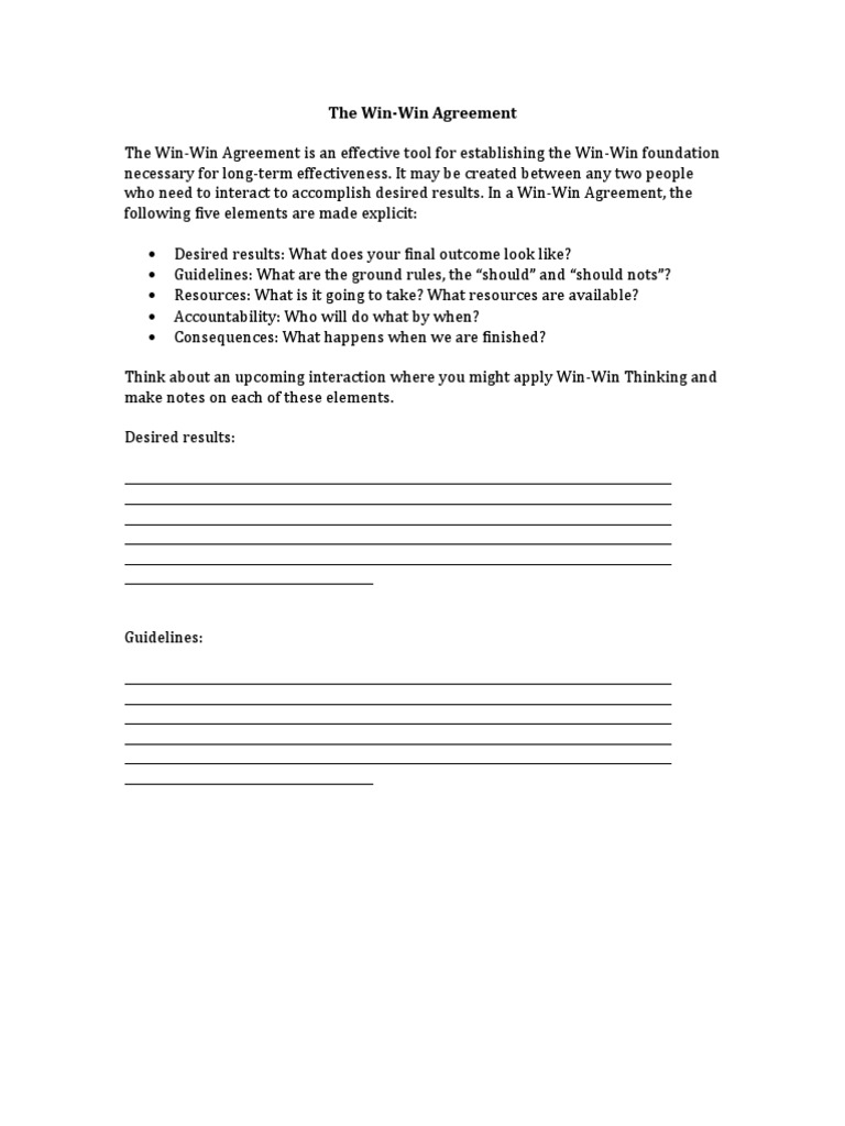 Crafting Win-Win Agreements | PDF