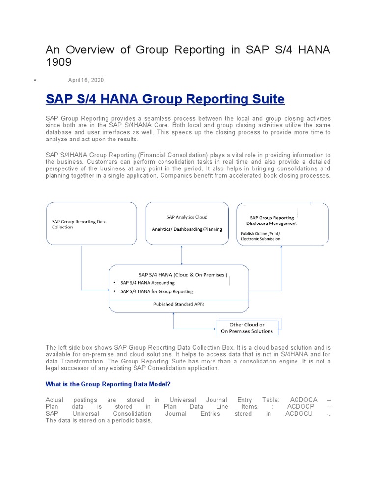 Sap Group Reporting 1909 Pdf Consolidation Business Sap Se