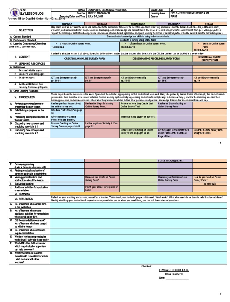 DLL Epp6-Ict Q1 W5 | PDF | Educational Technology | Teaching