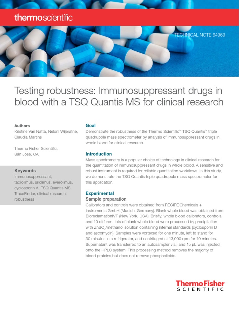 TN 64969 LC MS TSQ Quantis ISD Blood Robustness TN64969 EN | PDF | Mass ...