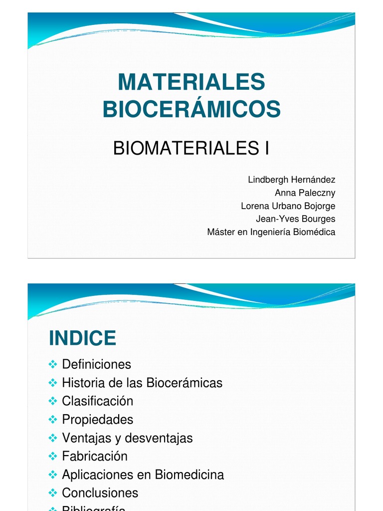 Materiales Bioceramicos | PDF | Lentes | Hueso