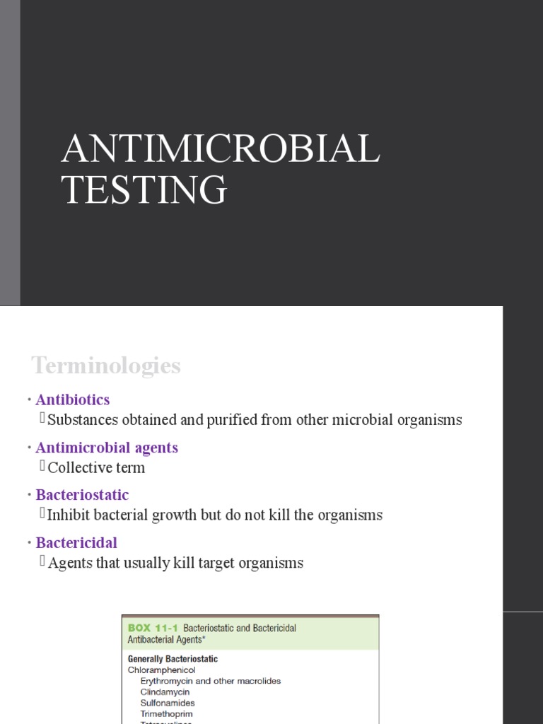 Antimicrobial Testing | PDF | Antimicrobial Resistance | Microbiology