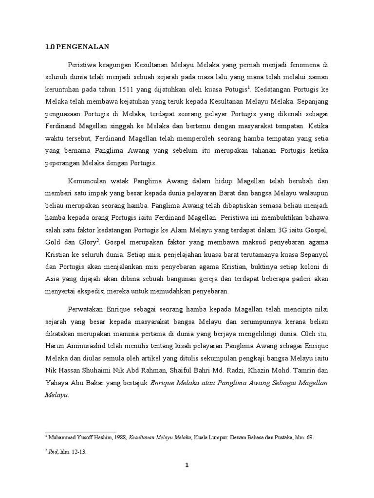 Enrique Melaka (Contoh Ulasan Artikel) | PDF