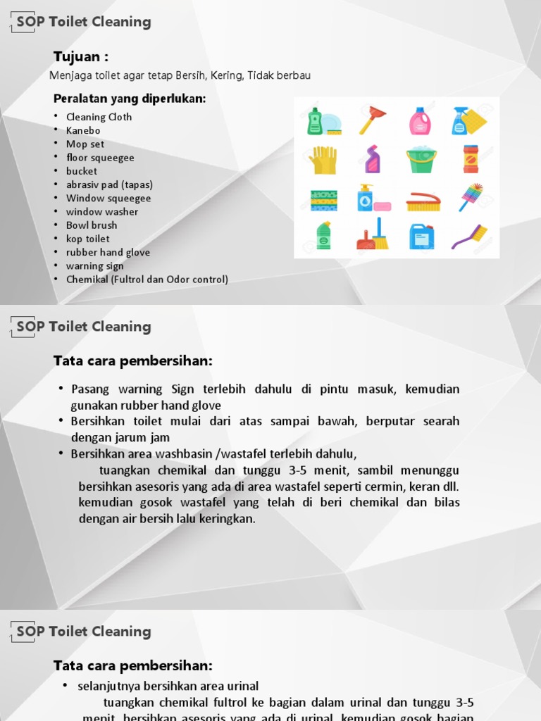 SOP Pembersihan Toilet Efektif | PDF