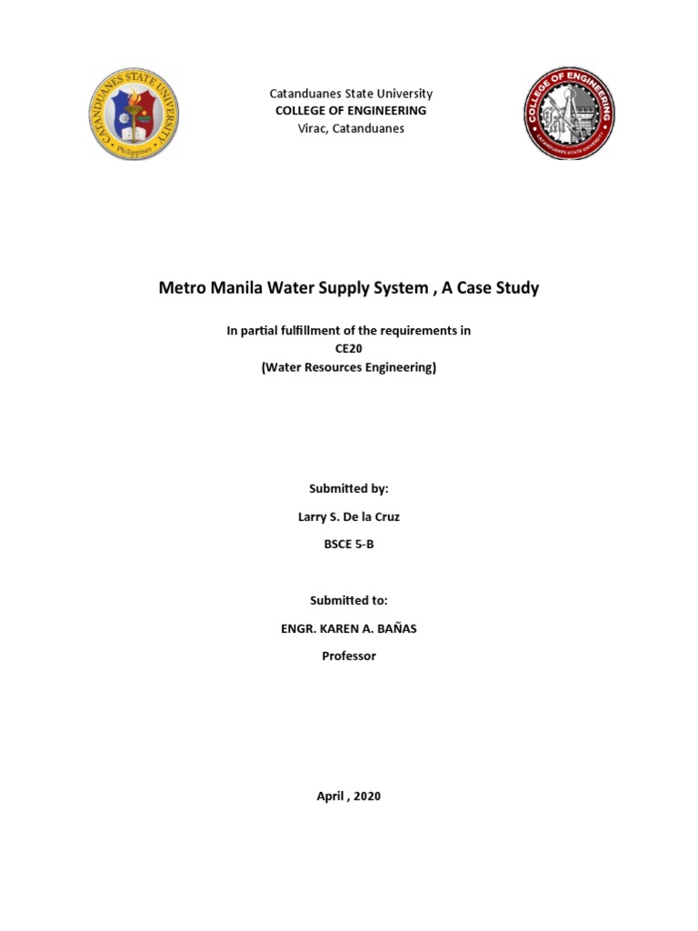 Metro Manila Water Supply System: A Case Study | PDF | Water Supply ...