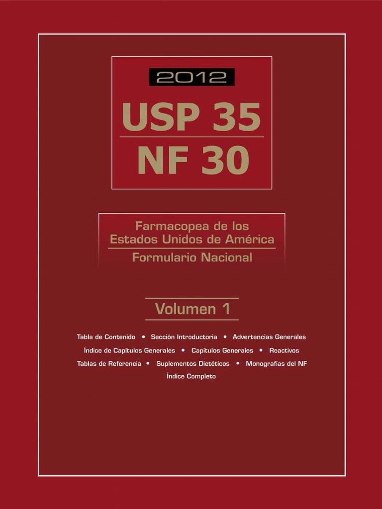 Usp 35-NF30 1 PDF | PDF | Bienestar | Medicina
