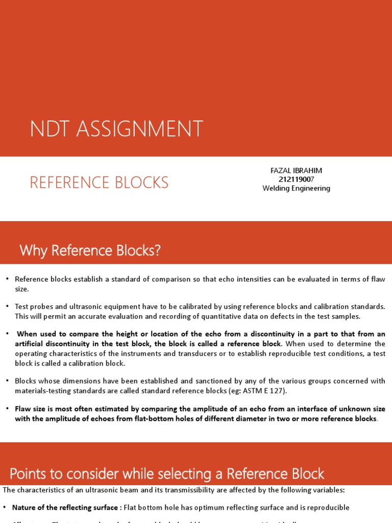 NDT Assignment: Reference Blocks | PDF | Machining | Mirror