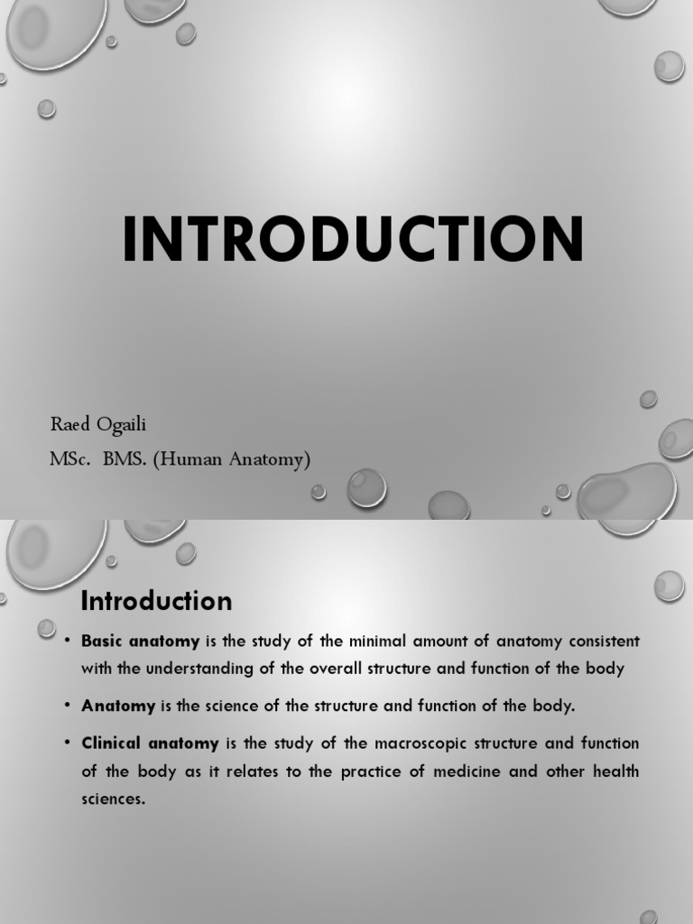 1.1 Introduction To Human Anatomy - 2018-2019 PDF | PDF | Anatomical ...