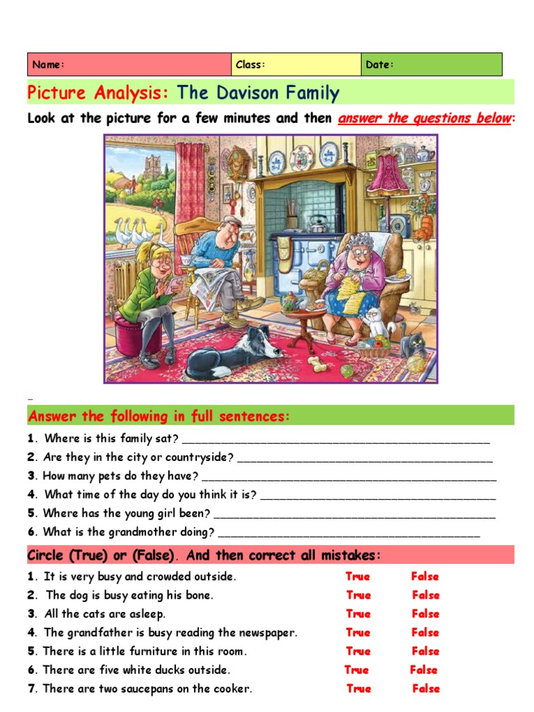 The Davison Family: Picture Analysis | PDF