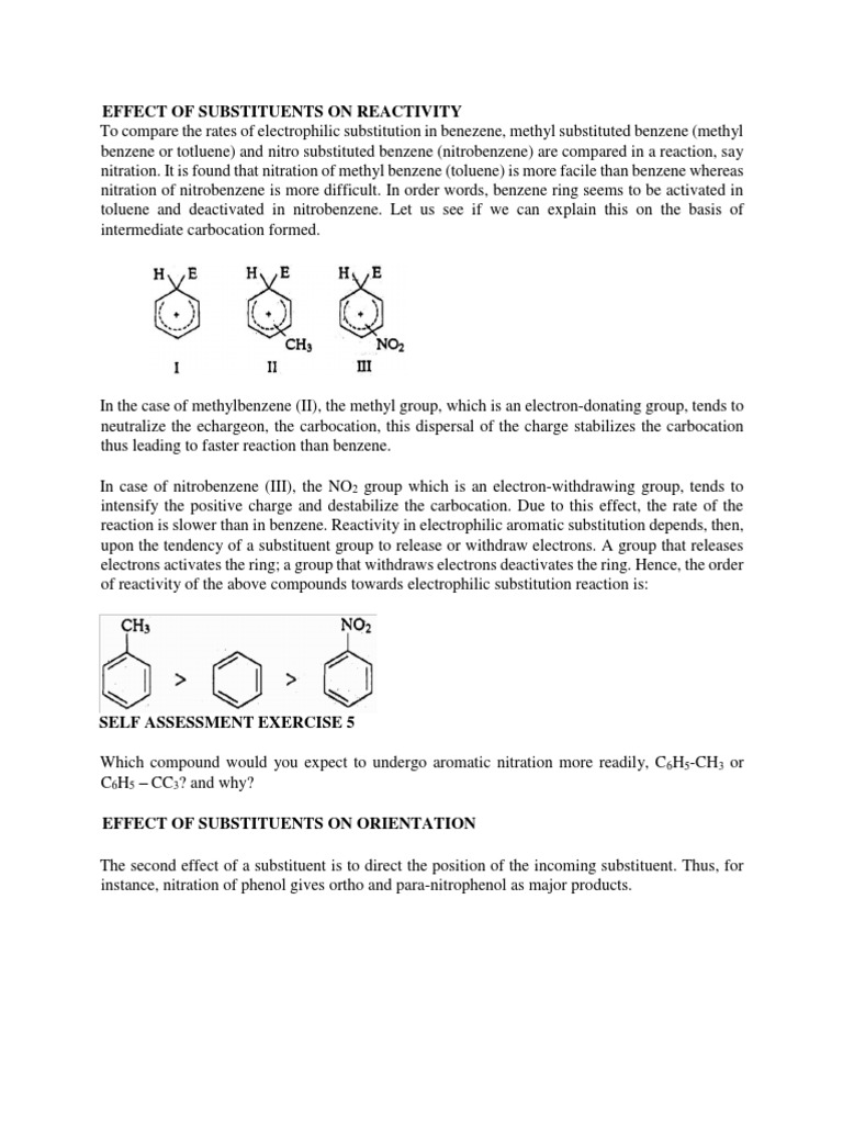 Effect of Substituents On Reactivity | PDF | Organic Chemistry | Chemistry