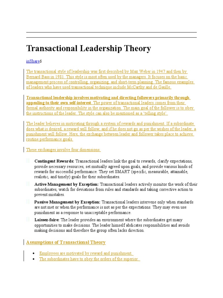 Transactional & Transformational Theory | PDF | Transformational ...