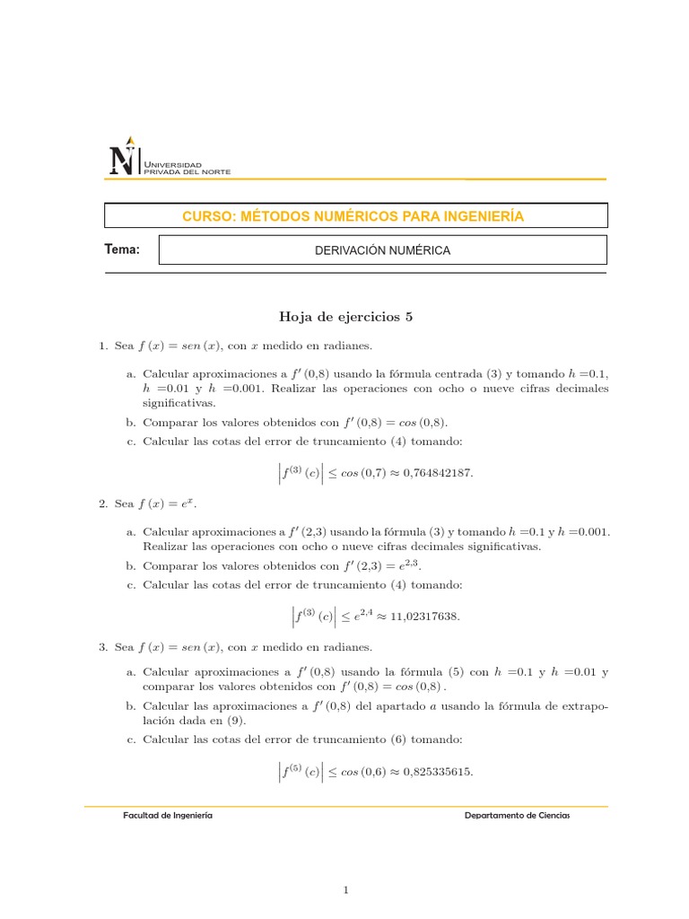 Hoja de Ejercicios 5 | PDF | Análisis matemático | Física