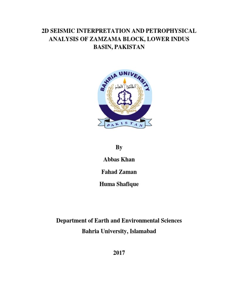 Seismic Study of Zamzama Gas Field | PDF | Stratigraphy | Reflection ...