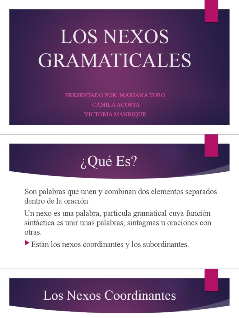 Los Nexos Gramaticales | PDF