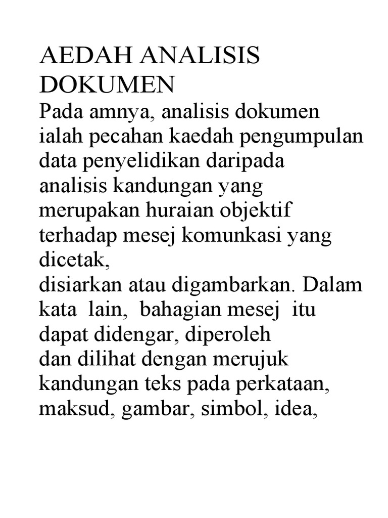 Kaedah Analisis Dokumen | PDF