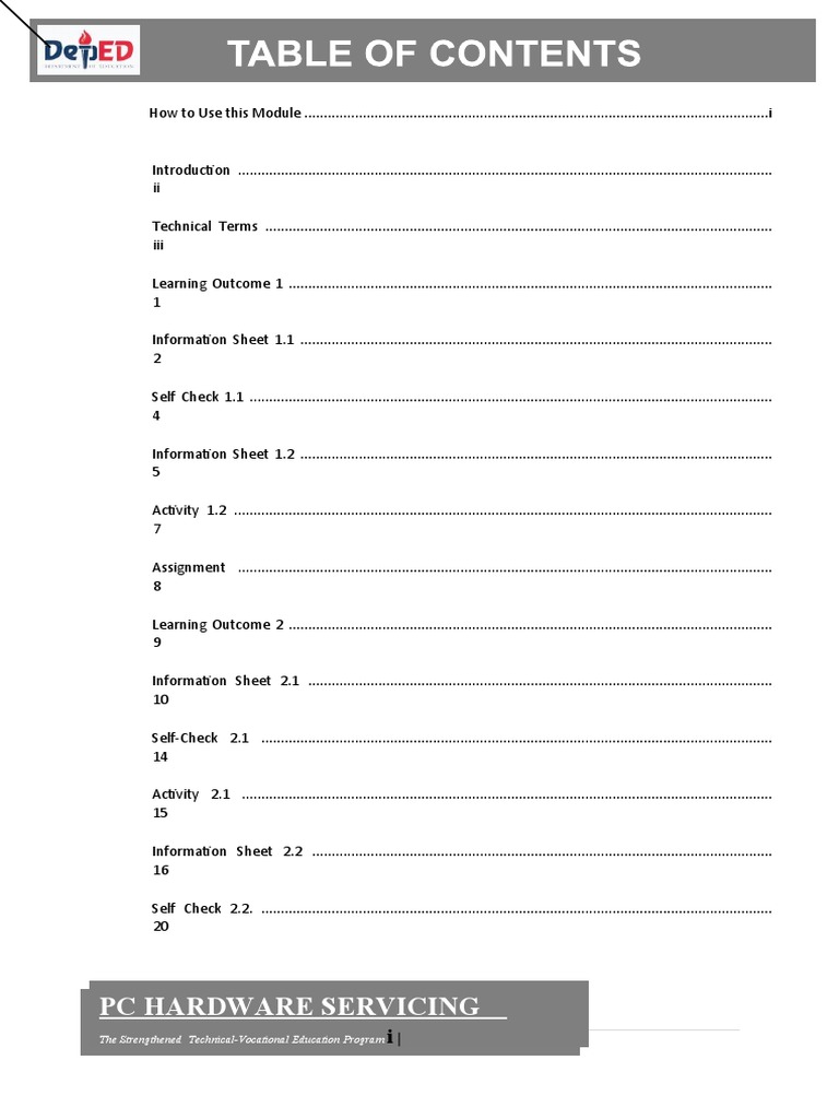 PC Hardware Servicing: The Strengthened Technical-Vocational Education ...