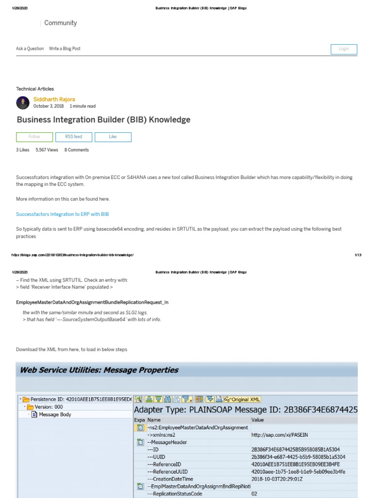 Business Integration Builder (BIB) Knowledge - SAP Blogs PDF | PDF ...