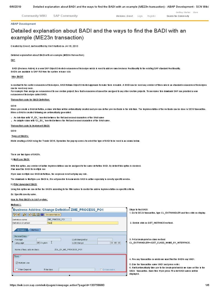 ABAP BADI Guide for SAP Developers | PDF | Computer Programming ...