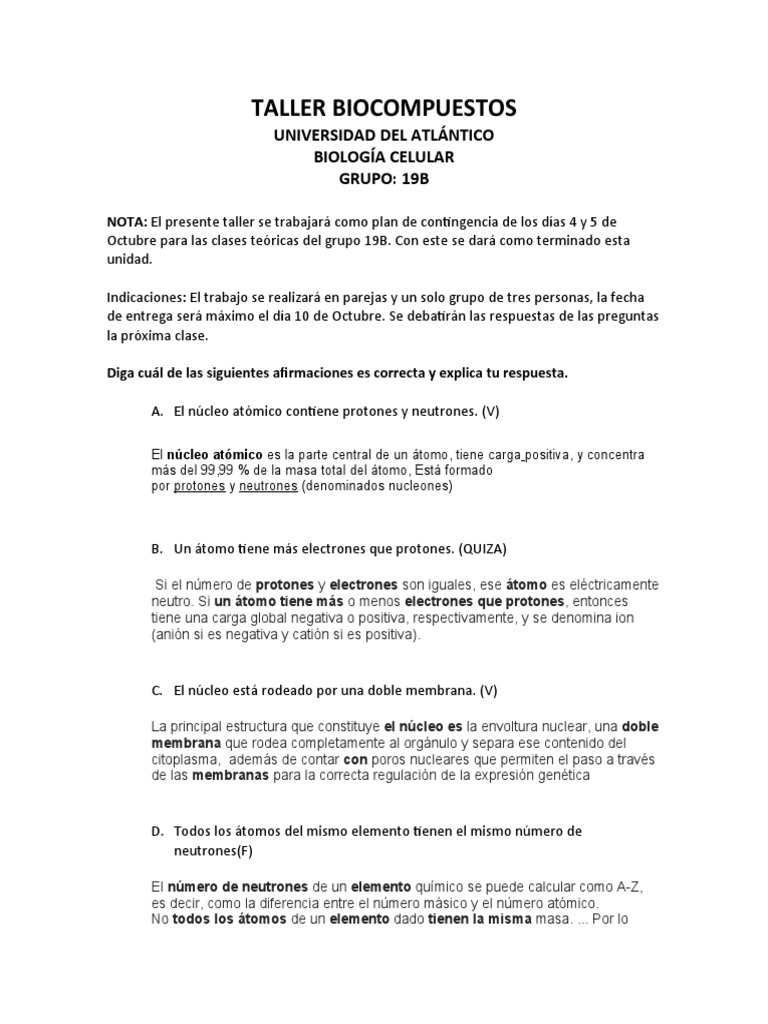 Taller Biocompuestos | PDF | Estructura proteica | Adn