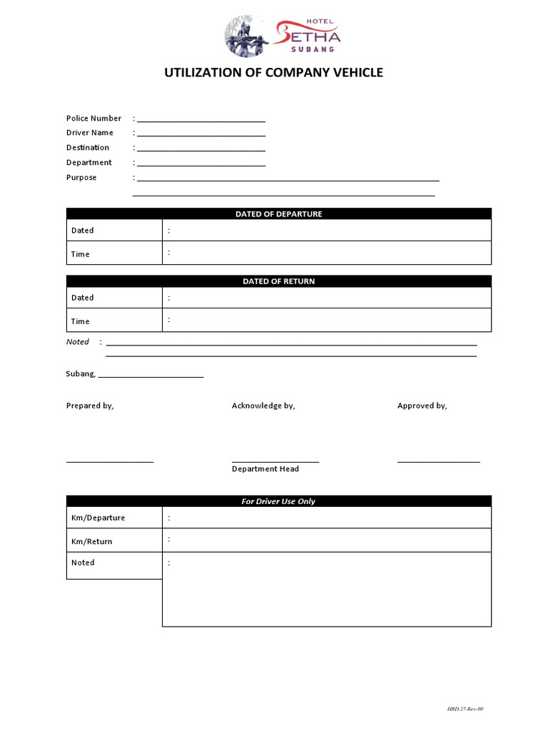 HRD27 - Penggunaan Mobil Operasional | PDF