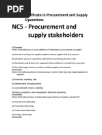CIPS Level 2 Sample Exam Questions | PDF | Pricing | Procurement