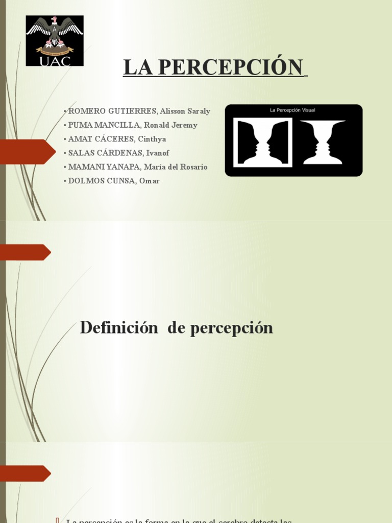 La Percepción - Grupo Psicología | PDF | Intuición | Percepción