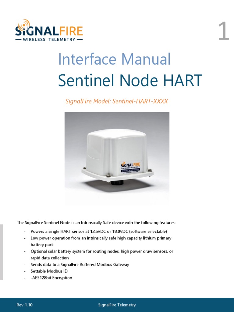 960 0031 01 SignalFire Sentinel HART System Manual Rev 1 - 10 | PDF | Electromagnetic ...