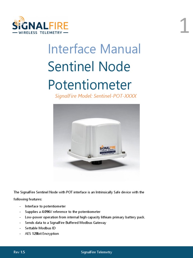 SignalFire Sentinel Node Interface Manual | PDF | Electromagnetic ...