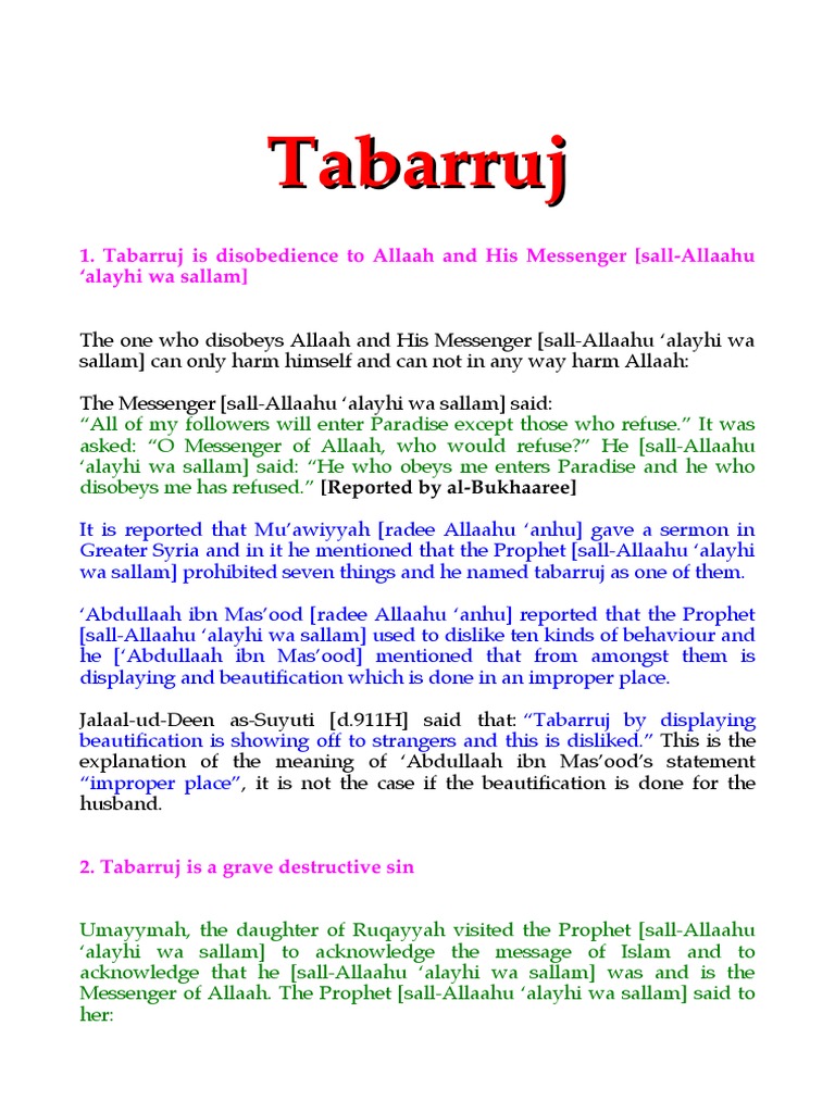 Tabarruj | PDF | Prophets And Messengers In Islam | Hijab