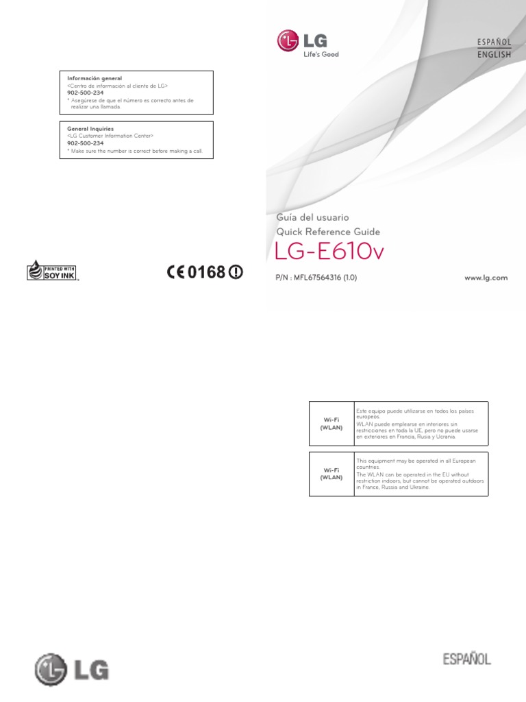 Manual Celular LG-E610v - Optimus L5 | PDF | Computadoras personales | USB
