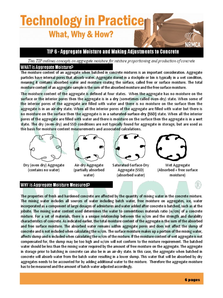 Aggregate Moisture in Concrete | PDF