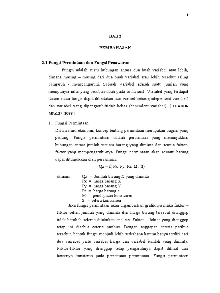 Fungsi Permintaan dan Penawaran | PDF