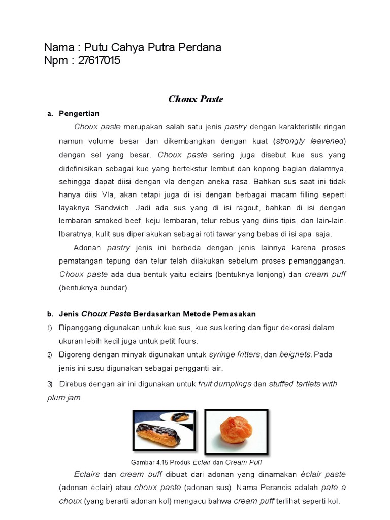 Klasifikasi Adonan Pastry Dan Produk Bakery | PDF