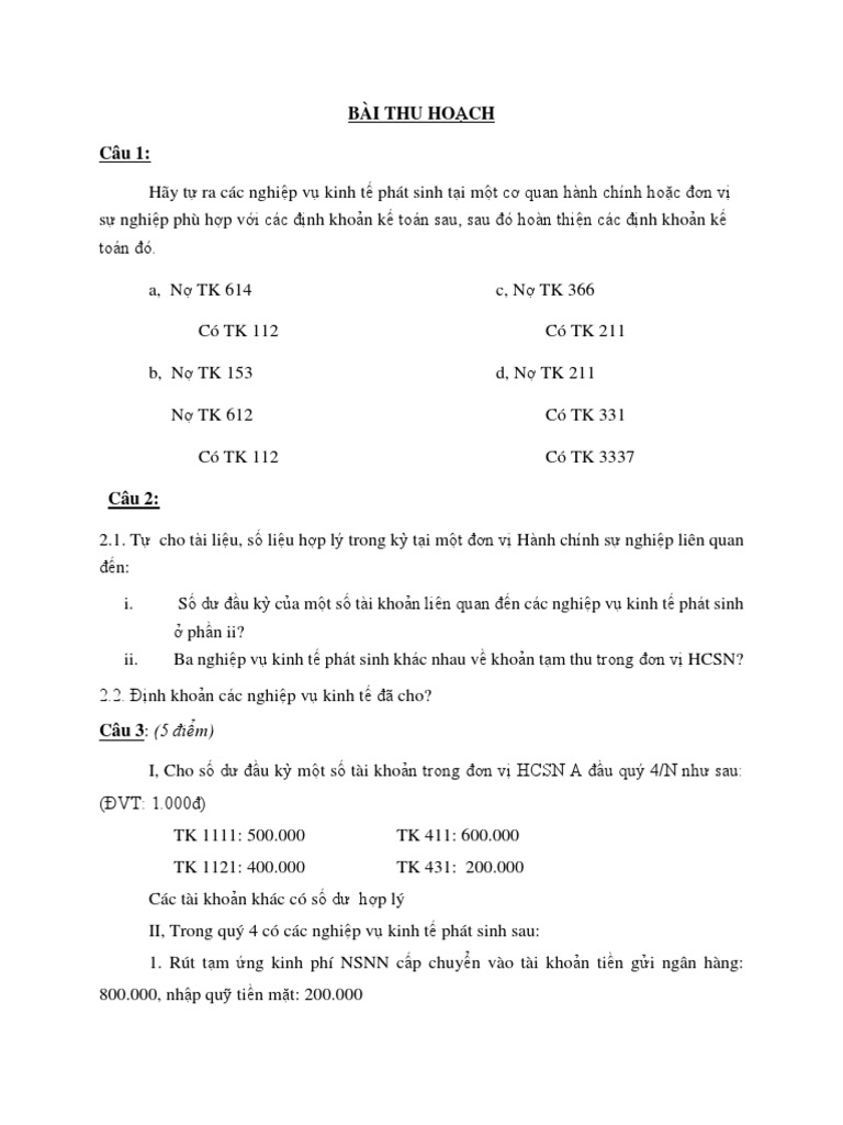 Bài Thu Ho CH KTHCSN PDF | PDF