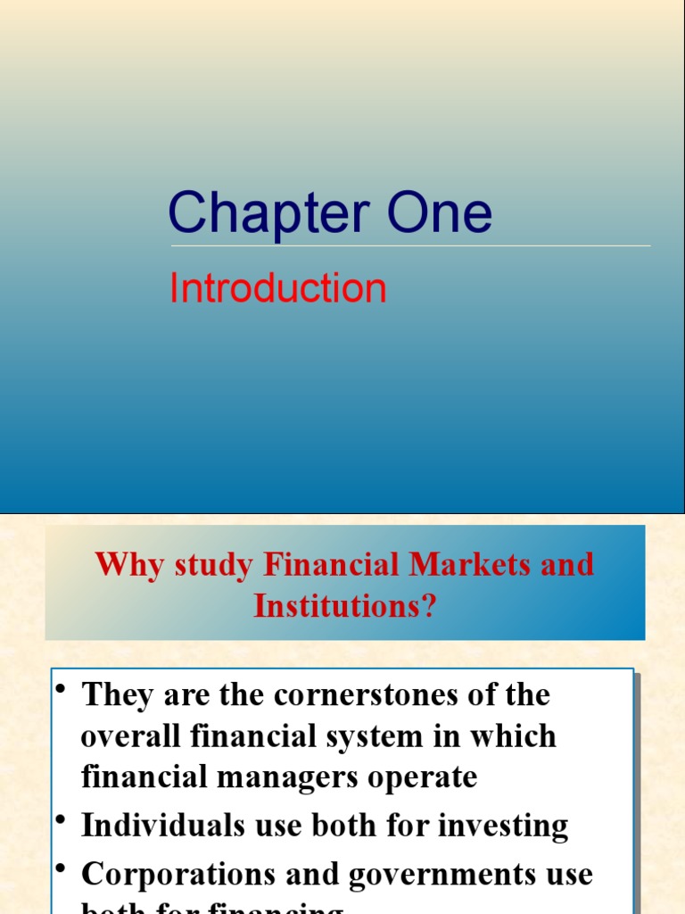 An Introduction to Financial Markets and Institutions | PDF ...