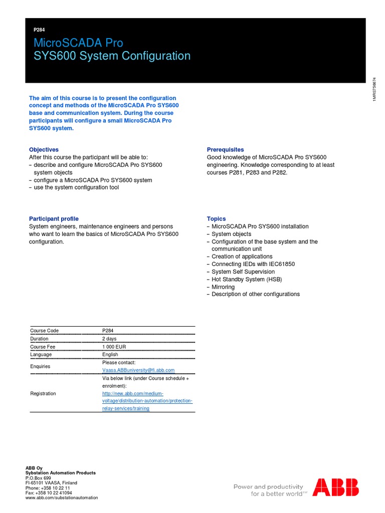 P284 SYS600 System Configuration Course Description | PDF | Computing | Computing And ...