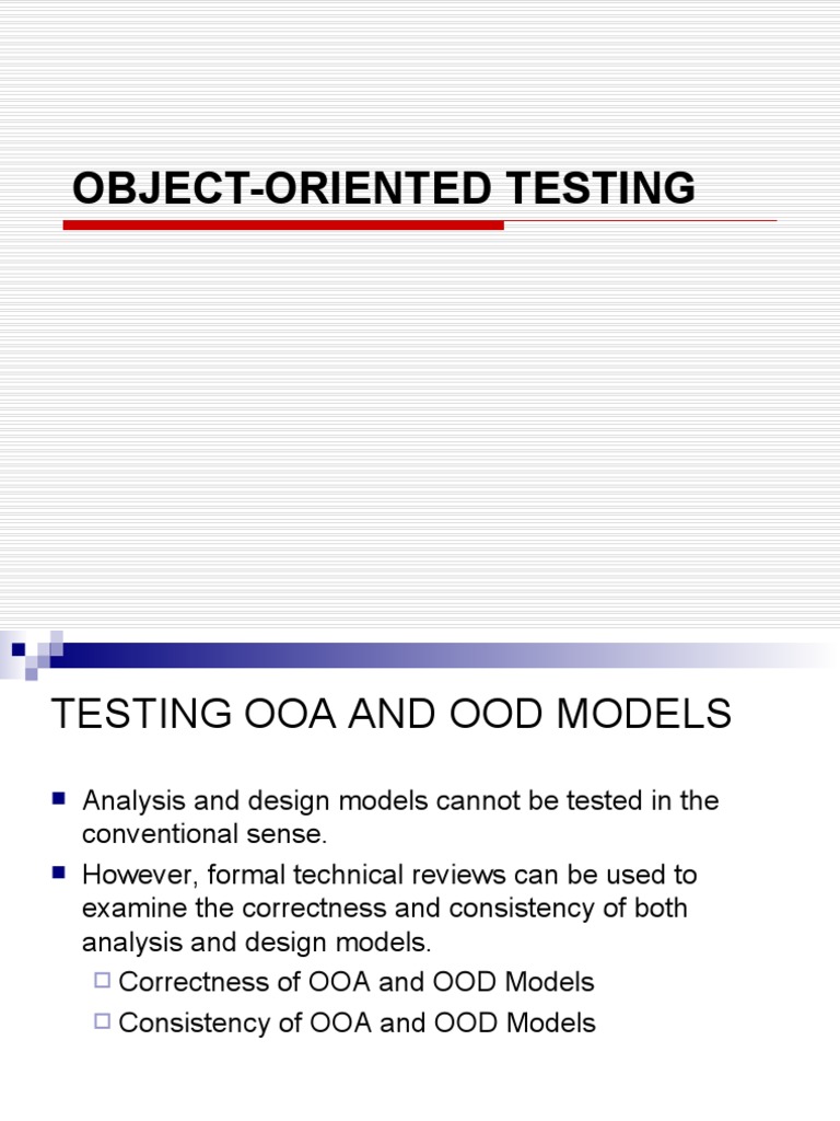 Chapter 16 Object Oriented Testing | PDF | Software Testing | Class ...