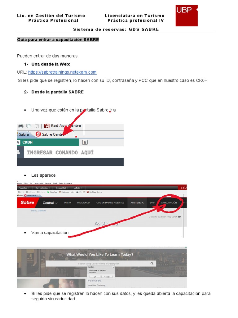 Guia para Entrar A Capacitacion SABRE | PDF