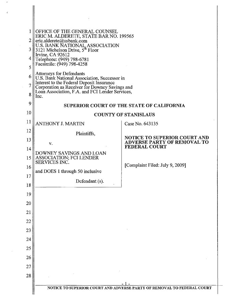 Adverse Removal To Federal Court | PDF