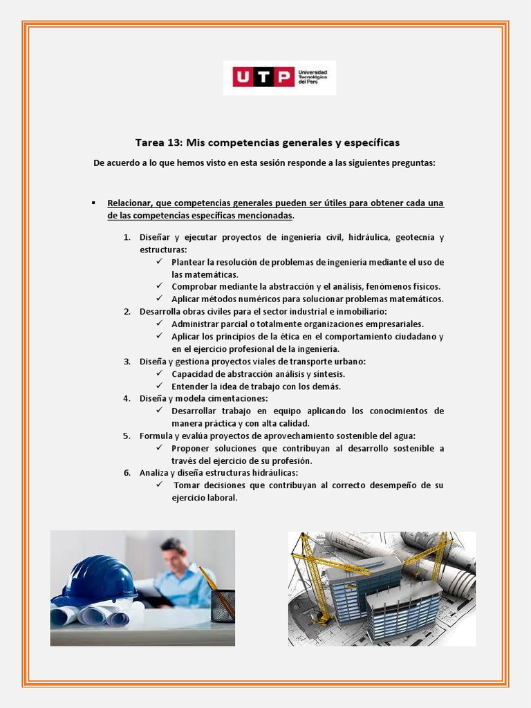 Tarea 13 Mis Competencias Generales y Específicas | PDF